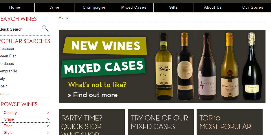 Oddbins ecommerce website suggests different wines for listening to ...