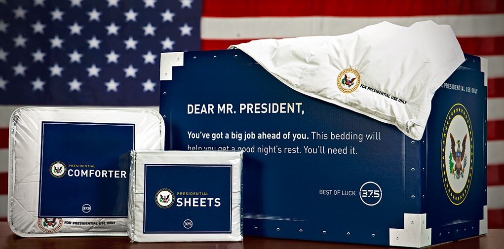 Bedding company sends Donald Trump personalized sheets to help him get ...